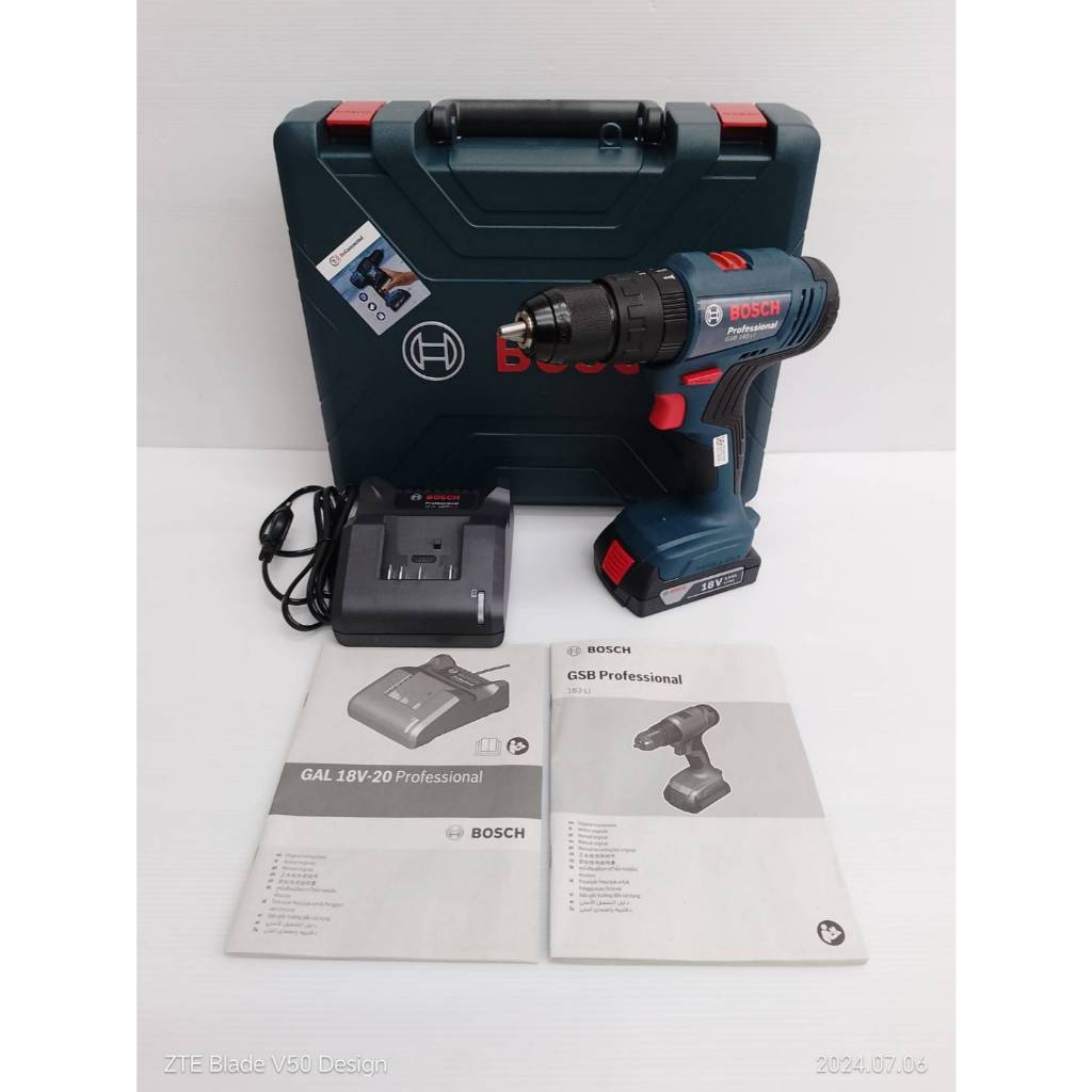 BOSCH สว่านกระแทก18V รุ่น GSB183-LI / 06019K91K1 มาพร้อมแบตเตอรี่ 18V ...