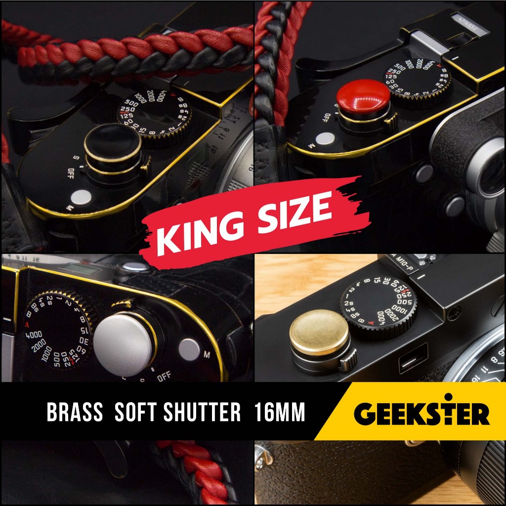 ปุ่ม Soft Shutter ทองเหลือง แท้ 16mm ( Brass Soft Release Shutter Button / Leica M / ปุ่มชัตเตอร ...