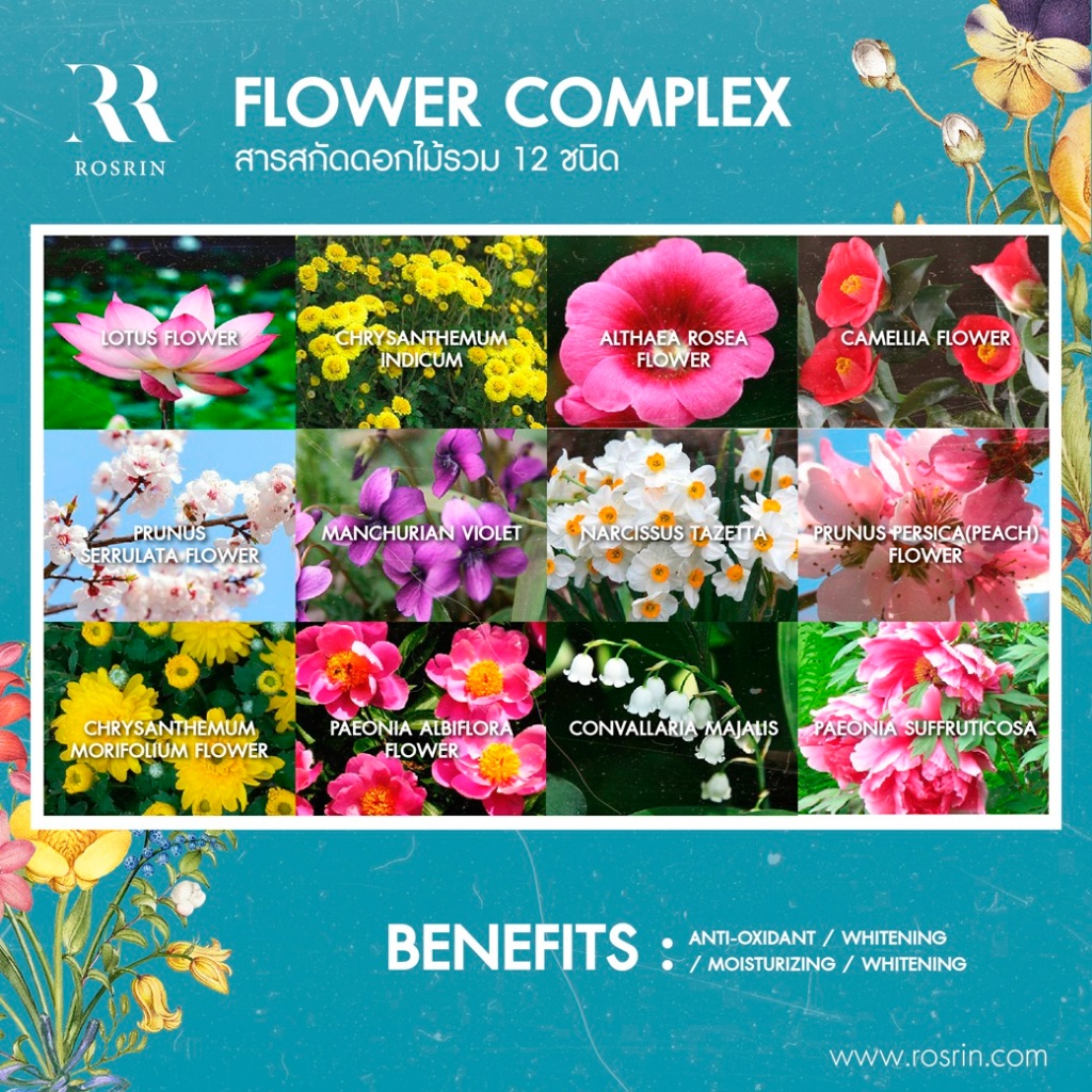 12 Flower Complex สารสกัดดอกไม้ 12 ชนิด ช่วยต้านการอักเสบ ต้านอนุมูล ...