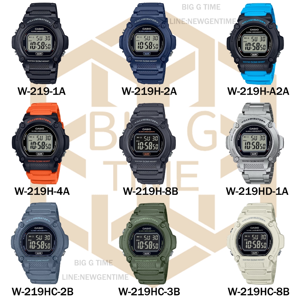 Casio รุ่นใหม่ล่าสุด!! W-219H Series W-219H-1A ของแท้ รับประกัน 1 ปี ...