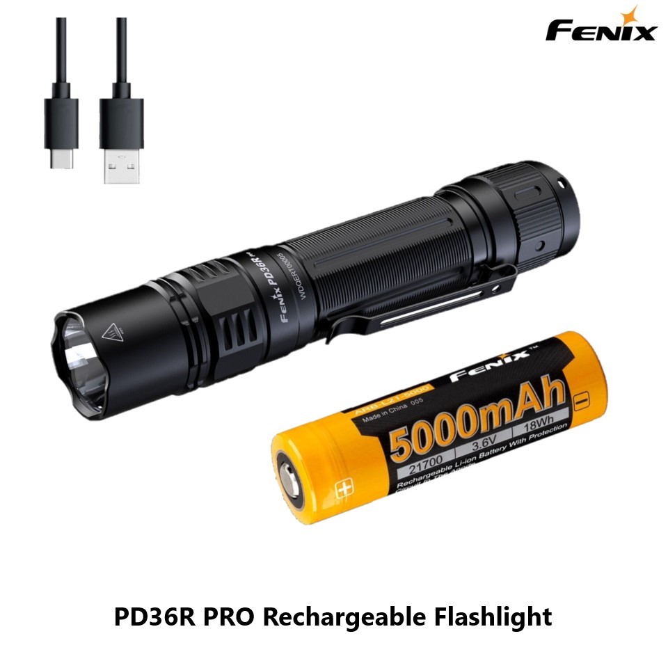 Fenix PD36R PRO Rechargeable Flashlight ไฟฉายรีชาร์จ ปรับแสงได้หลายระดับ พอร์ตชาร์จ USB-C สำหรับ ...