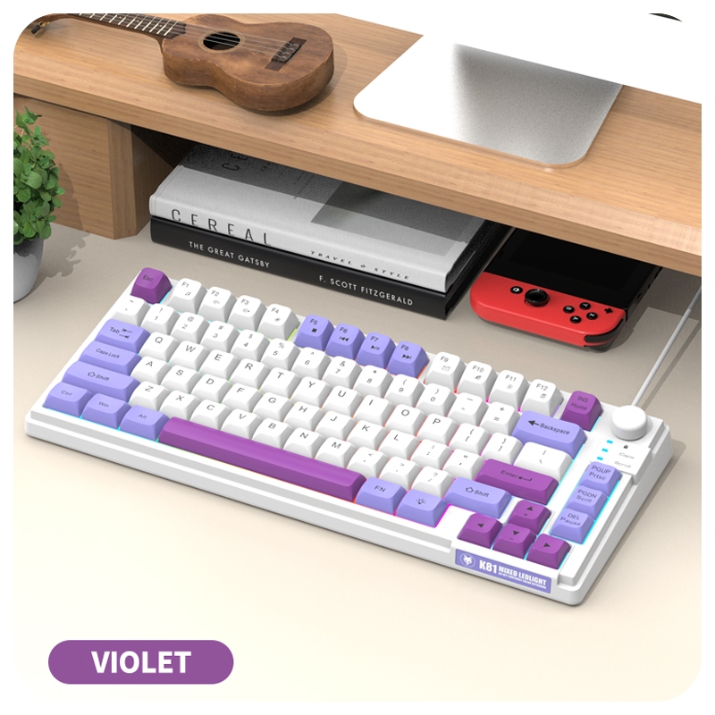 XUNFOX K82 Gaming Keyboard USB สาย 94 ปุ่มลูกบิดปุ่มกดเรนโบว์เรืองแสง ...