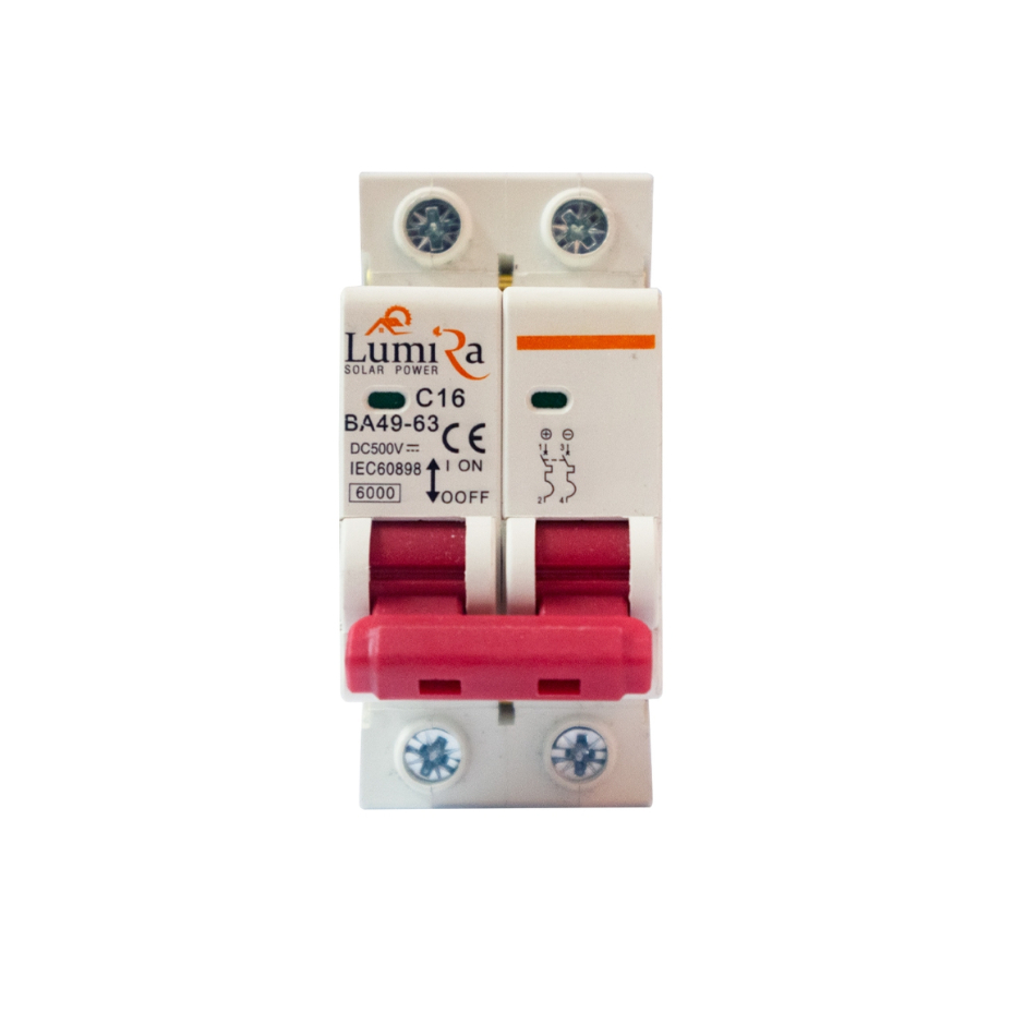 MCB Lumira เบรกเกอร์ DC Beaker 2P 500v 16A/20A/32A/50A/63A/125A สำหรับ ...