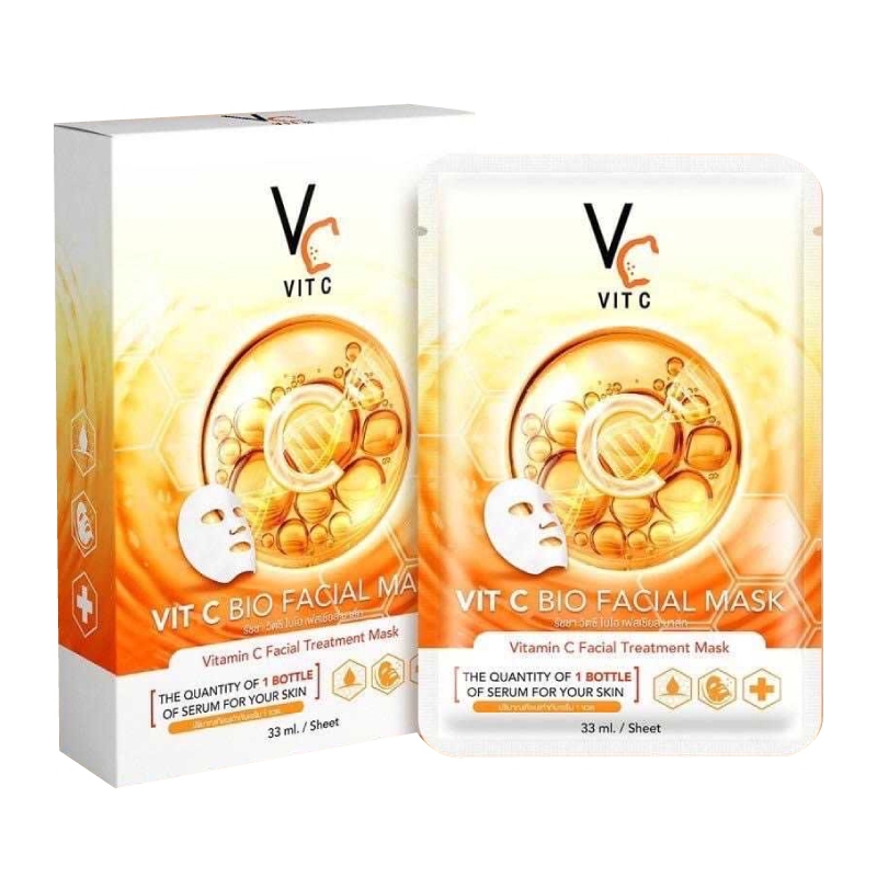 VC Mask Vitamin C มาส์กวิตซีเกาหลี (1กล่อง 6 ซอง) | Shopee Thailand