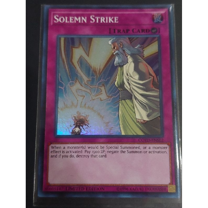 Yu-Gi-Oh TCG: Solemn Strike ระดับ Super Rare COTD-ENSE2 การ์ดยูกิภาษาอังกฤษของแท้ | Shopee Thailand