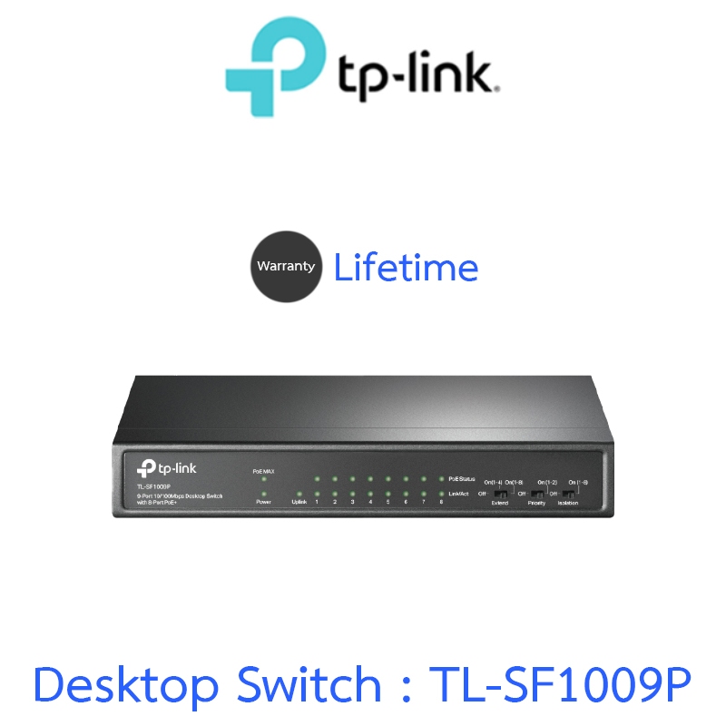 TP-Link 9-Port 10/100Mbps Desktop Switch with 8-Port PoE+ รุ่น TL-SF1009P | Shopee Thailand