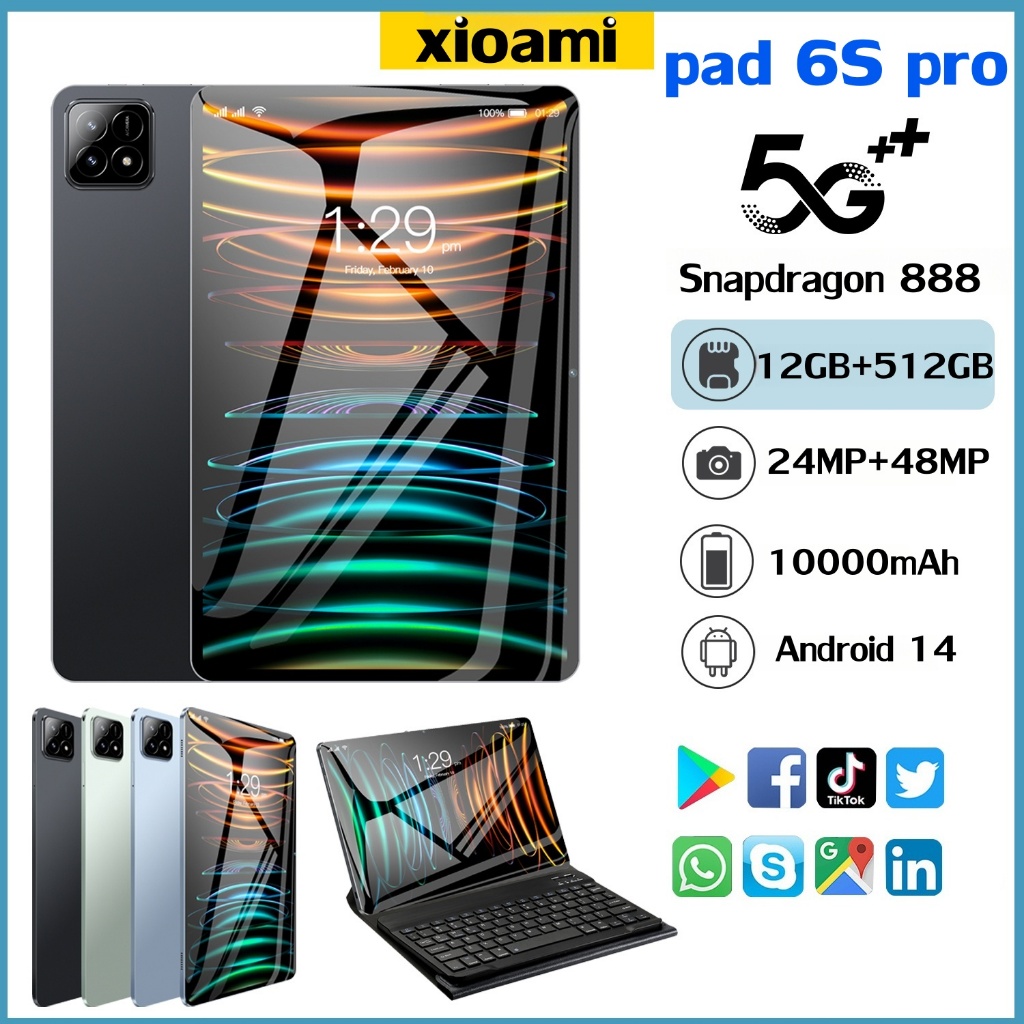 (รับประกัน1ปี)2024ใหม่ Global Version แท็บเล็ต xioami Pad 6 S Pro ...