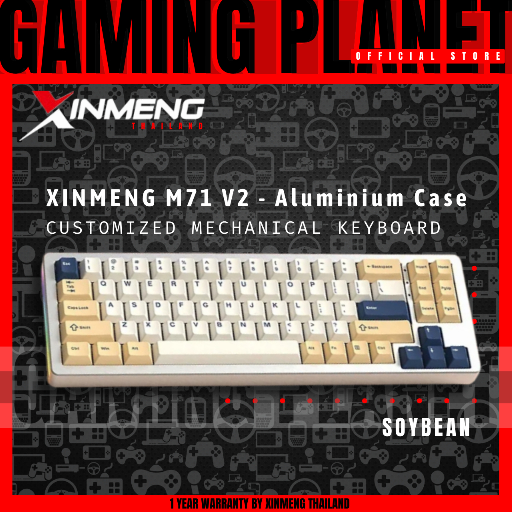 XINMENG M71 V2 Mechanical keyboard-Aluminium case-คีย์บอร์ดไร้สาย Hot-swap 3 โหมด โครงสร้าง ...