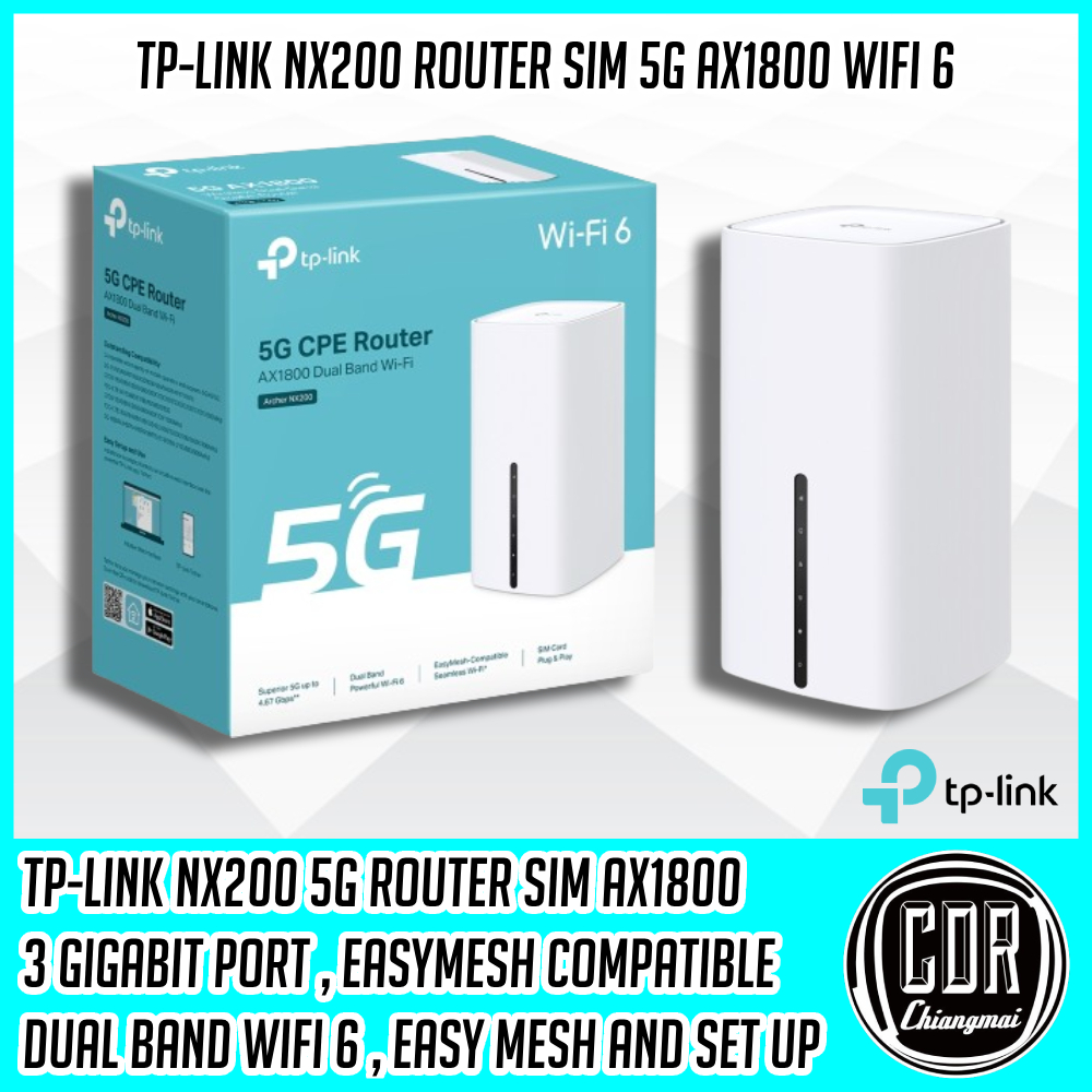เราเตอร์ใส่ซิม TP-LINK ARCHER NX200 5G AX1800 Wi-Fi 6 Telephony Router ...