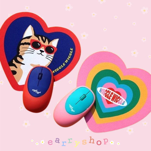 ( พร้อมส่ง ) Wiggle Wiggle Soft Wireless Mouse & Heart Pad เม้าส์ไร้สาย ...