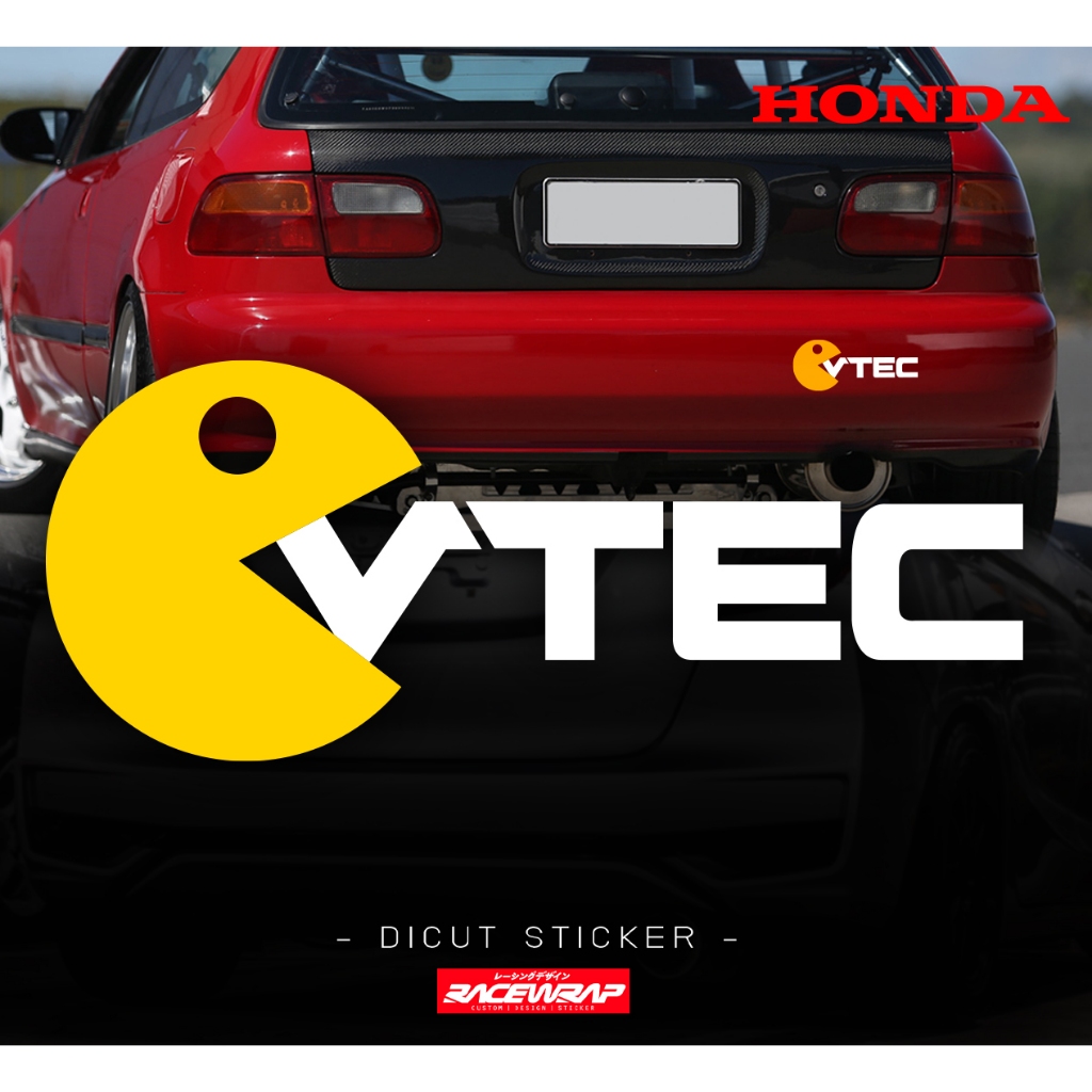 สติกเกอร์ VTEC PACMAN สติกเกอร์แต่งรถhonda vtec sticker racing decal ...
