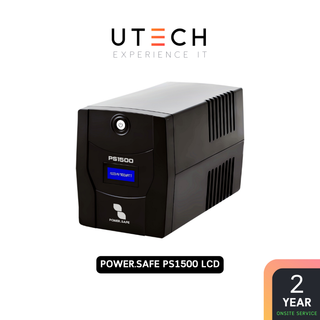 เครื่องสำรองไฟฟ้า Power.Safe : PS1500 LCD (1500VA/900Watt) by UTECH ...