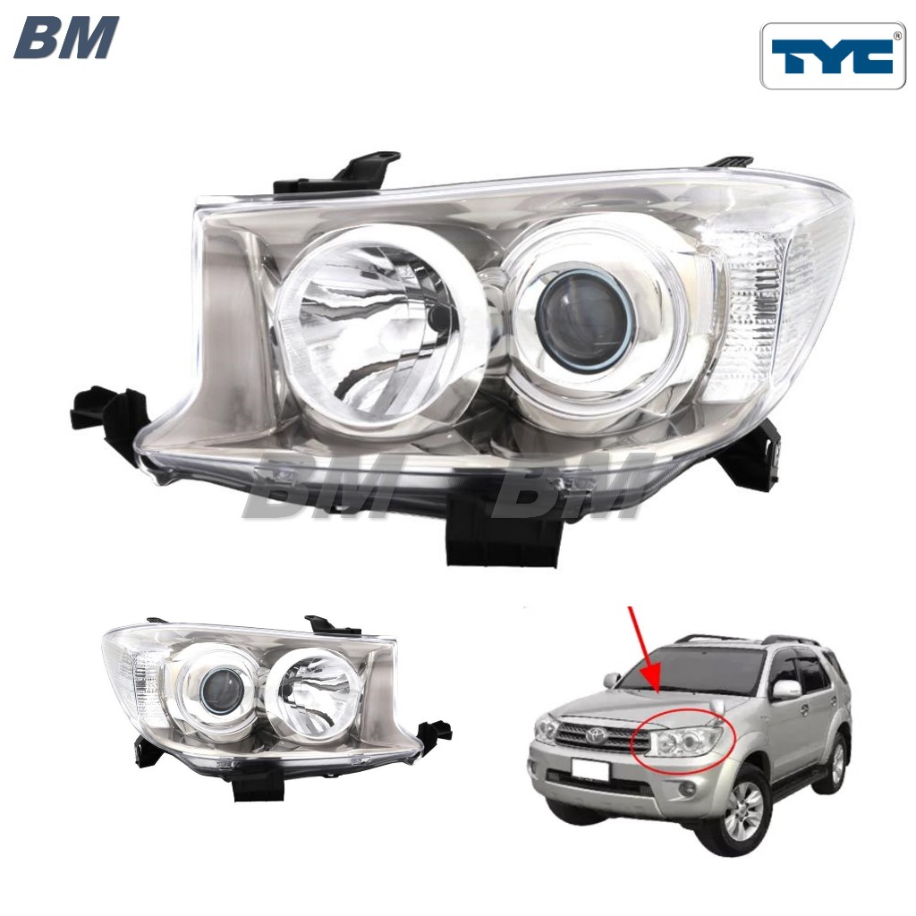 ไฟหน้า FORTUNER ฟอร์จูนเนอร์ หน้าหยัก TOYOTA ปี 2008 2009 2010 2011 ...
