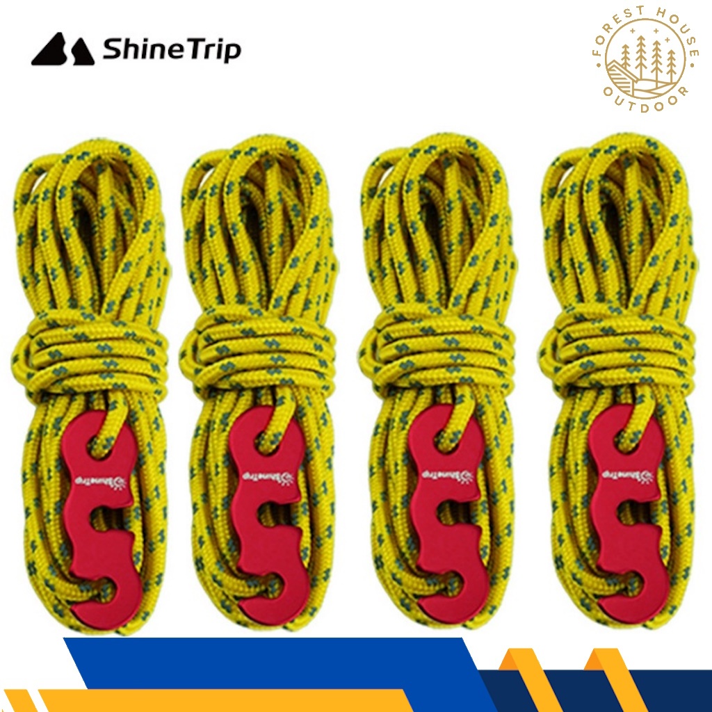 ShineTrip ชุดเชือกเต็นท์สะท้อนแสง พร้อมตัวล็อคอลูมิเนียมขนาด 3 มม. ยาว ...
