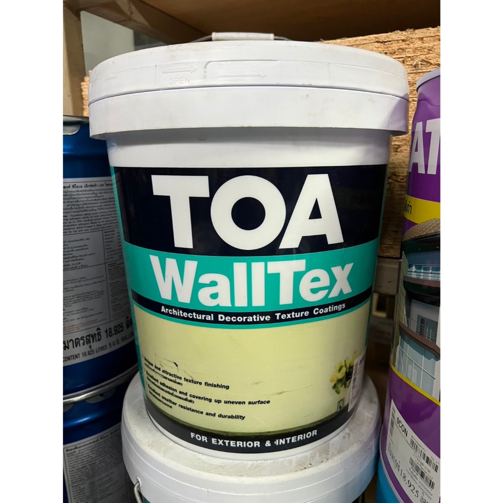 TOA WallTex วอลล์เทคซ์ สีสร้างลาย ทีโอเอ วอลล์เท็กซ์ (ถัง 26กิโลกรัม) สีสร้างลาย | Shopee Thailand