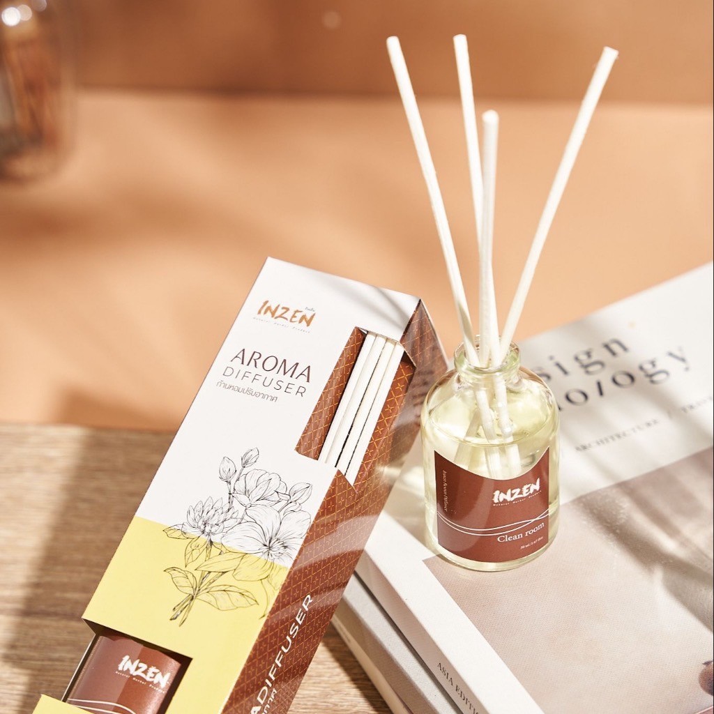 INZEN อินเซ็น ก้านไม้หอม ก้านไม้หอมปรับอากาศ หอมนาน Reed Diffuser ขนาด ...