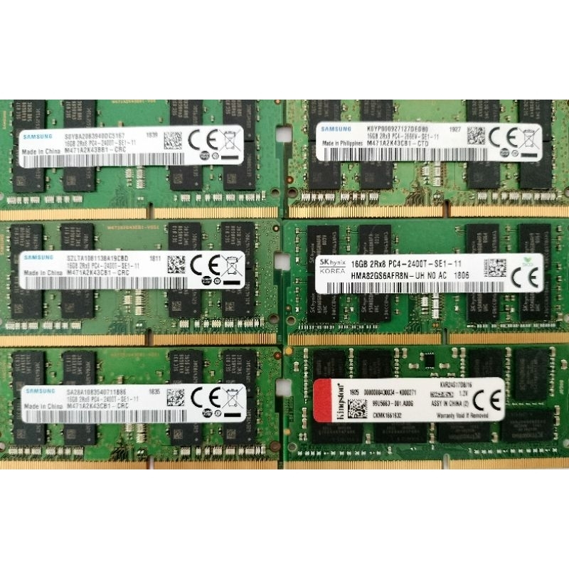 RAM Notebook คละแบรนด์ 16GB DDR4 บัส2400 / 2666MHz สภาพสวยใช้งานปกติ ...