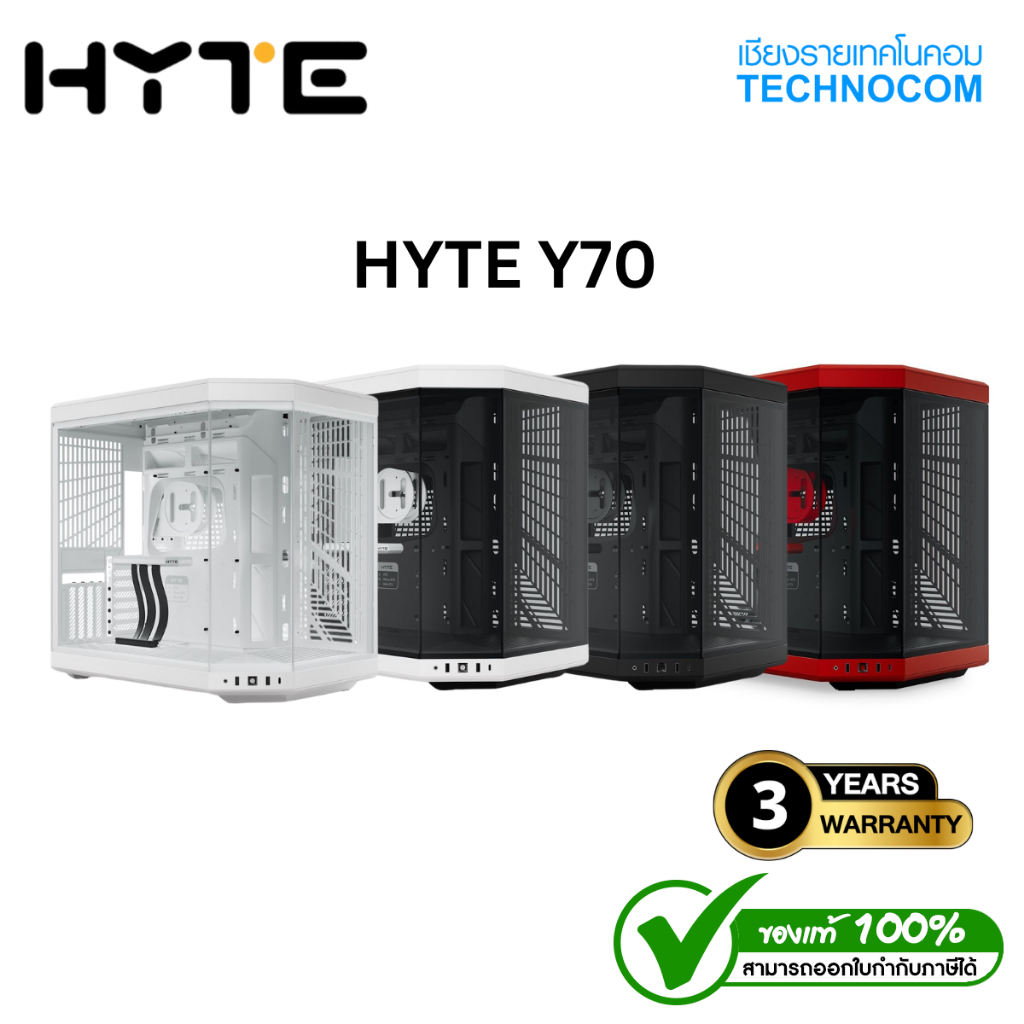 HYTE Y70 (BLACK-BLACK / BLACK-RED / BLACK-WHITE / SNOW WHITE) | Shopee ...