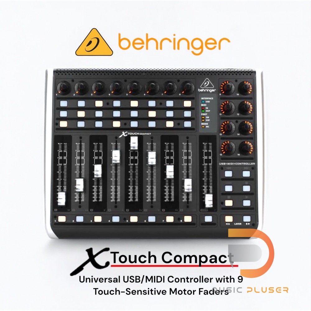 Behringer X-Touch Compact เครื่องควบคุมอเนกประสงค์ USB/MIDI with 9 Touch-Sensitive Motor Faders ...