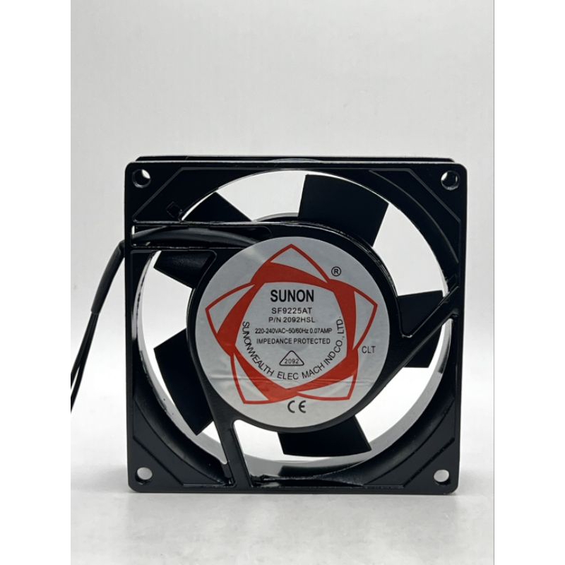 พัดลม SUNON SF9225AT P/N 2092HSL 220-240VAC~50/60Hz 0.07AMP ขนาด 92*95 ...