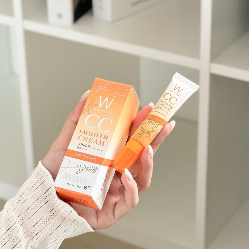 โฉมใหม่ !! WhiteWay CC Smooth Cream SPF 50 pa+++ 12 กรัม กันแดดไวท์เวย์ ...