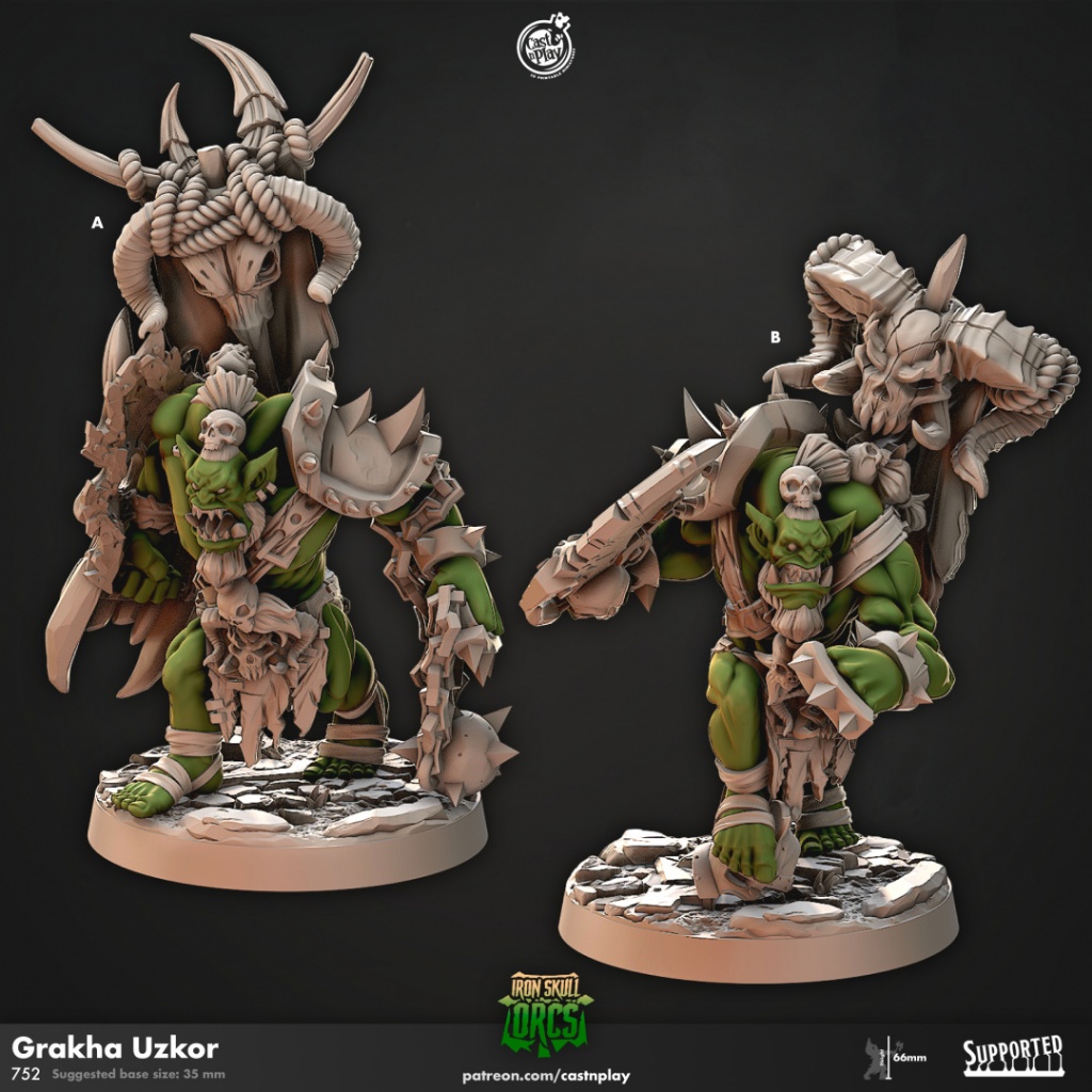 Grakha Uzkor - Iron Skull Orcs - Humanoid Orc / 32mm scale 3D printed ...