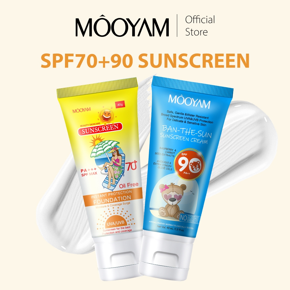 MOOYAM Sunscreen SPF70 & 90 PA+++ UV กันแดด ไวท์เทนนิ่ง บํารุง ครีมกัน ...
