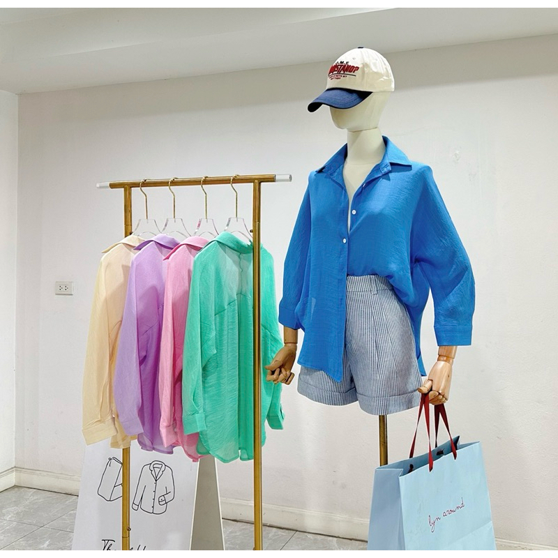 shirt oversize รอบนี้ขยับไซส์ใหญ่ขึ้นค่า กระดุมติดได้ทุกเม็ด ผ้าฝ้าย ...