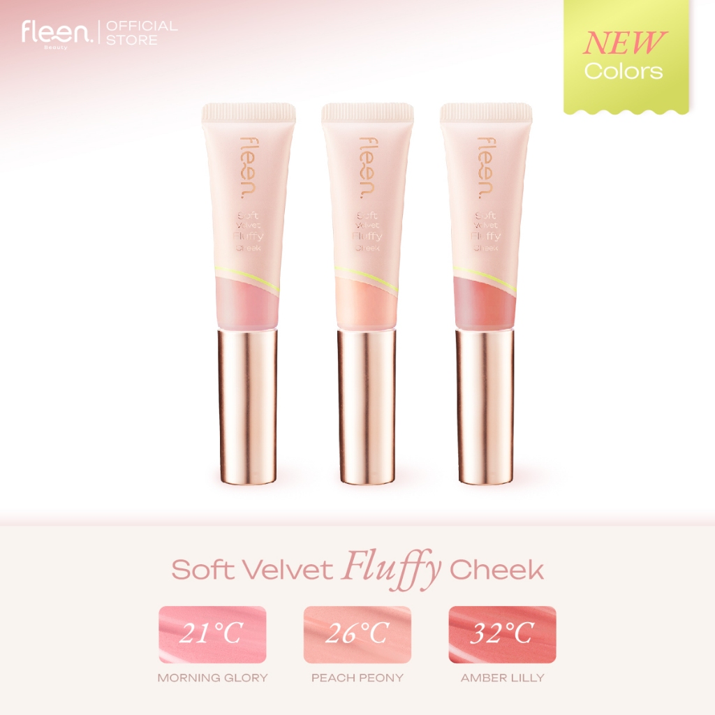 เซ็ต 3 สีใหม่! Fleen Beauty Soft Velvet Fluffy Cheek ฟลีนบิวตี้ บลัชออน ...