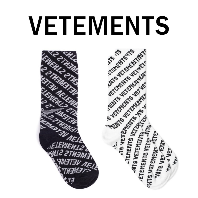 [พร้อมส่ง] VETEMENTS ALL OVER PRINT LOGO SOCK | Shopee Thailand