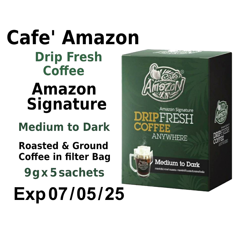 ☕🌈Cafe Amazon Drip Coffee in Filter Bag กาแฟอเมซอน ดริป Signature คาเฟ่ ...