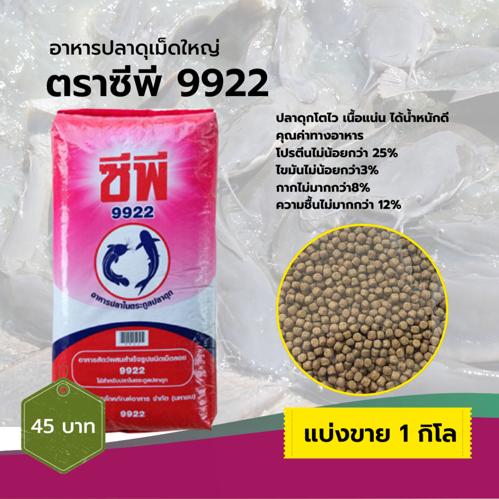 อาหารปลาดุก ซีพี เล็ก 9921 -ใหญ่ 9922 (บรรจุ 1 กิโล) | Shopee Thailand