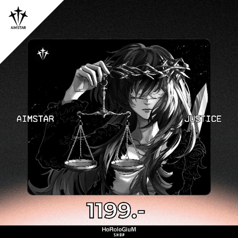แผ่นรองเมาส์ Aimstar mousepad Justice ( Soft ) (490*420*~4 mm)( ขอบ ~2. ...