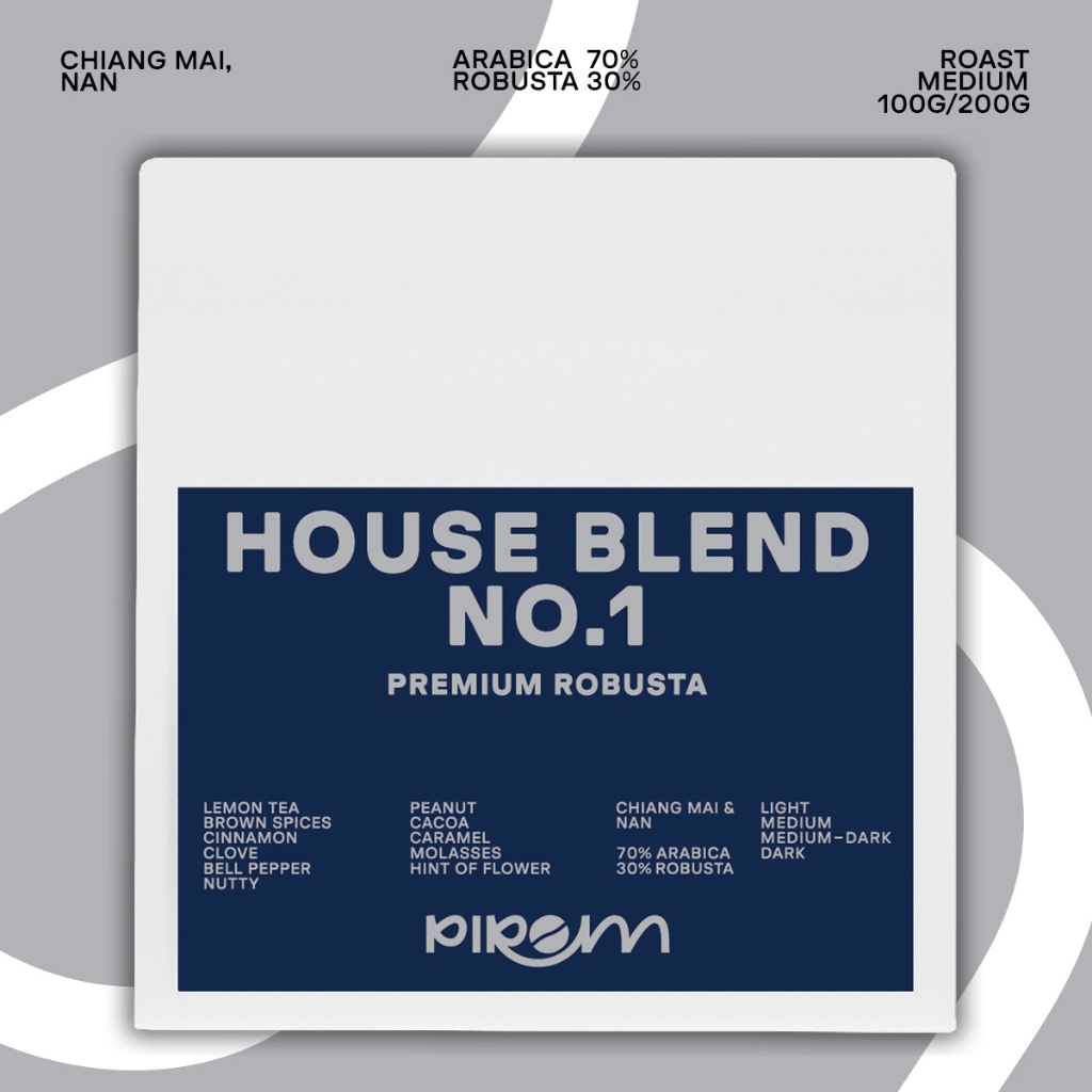 Pirom Coffee เมล็ดกาแฟ คั่วกลาง House Blend No.1 | Shopee Thailand