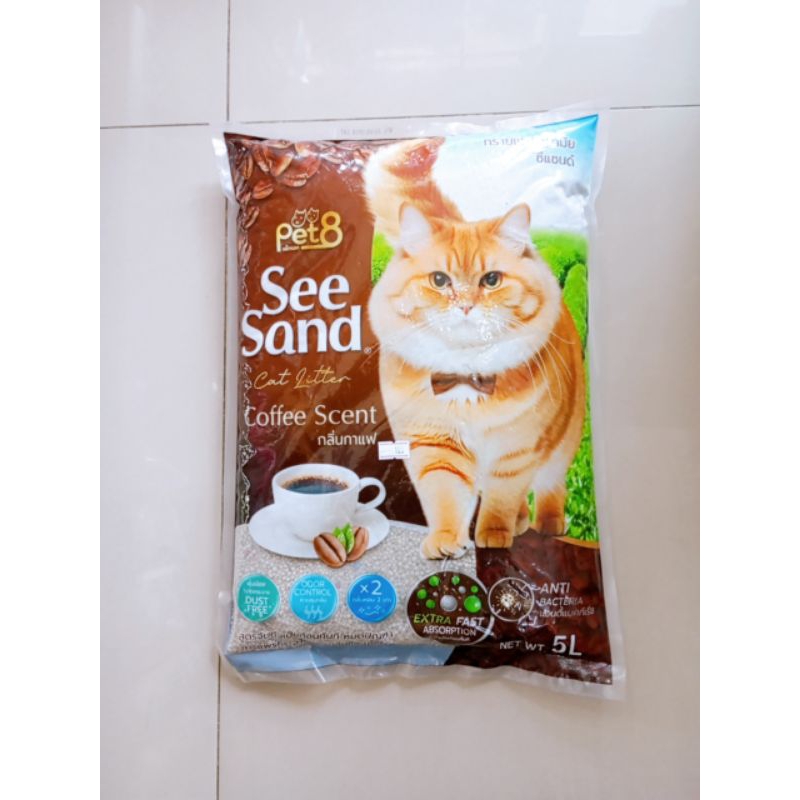 Pet8 SeeSand Cat Litter ทรายแมวกลิ่นกาแฟ สูตรจับตัวเป็นก้อนได้ทันที ...