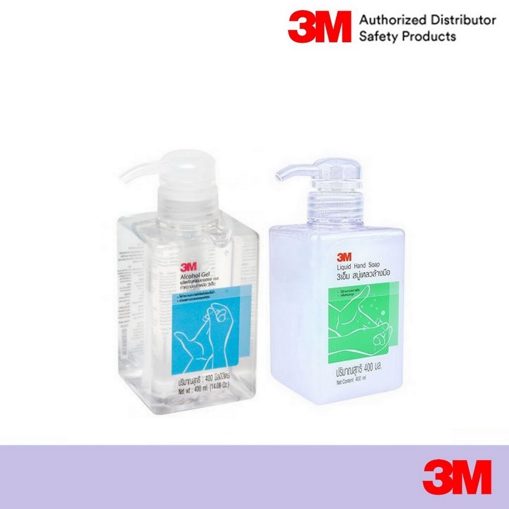 3M แอลกอฮอล์เจลล้างมือ 400ml. Alcohol Gel และ สบู่เหลวล้างมือ 400 มล ...