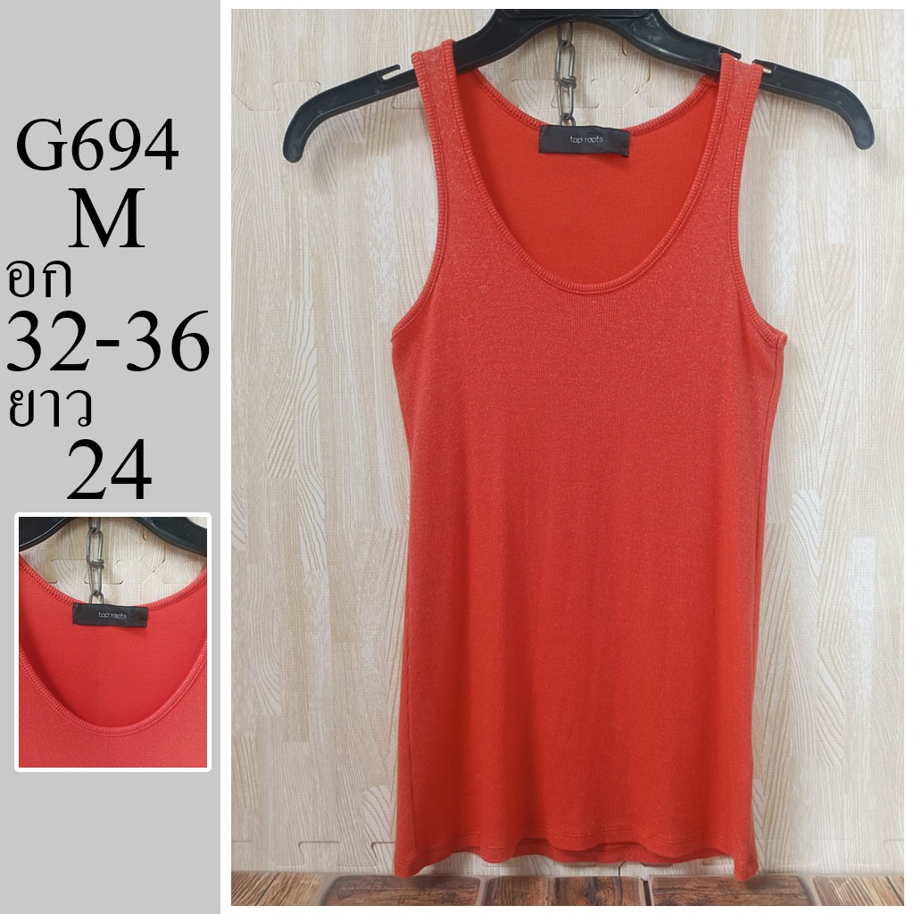 เสื้อกล้าม แบรนด์แท้ มือสอง ไซส์ M อก 32-36 ยาว 24 รหัส G694 | Shopee Thailand