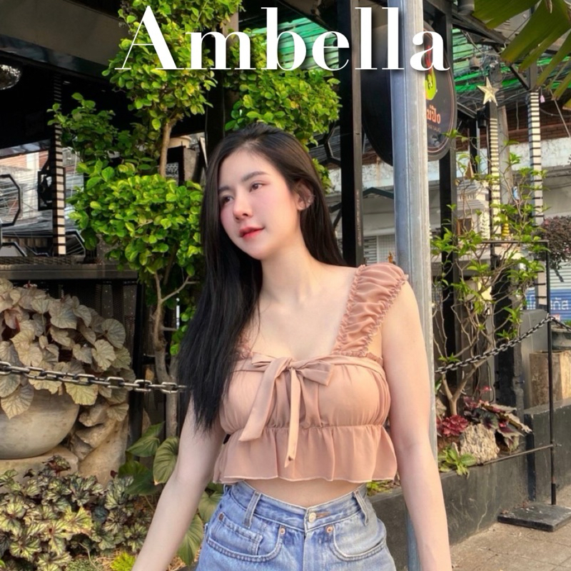 Ambella • เสื้อครอปมีฟองน้ำ | พร้อมส่งนะคะ สวยทั้ง3 สี ทรงเสื้อมีบ่าแบบยางยืด ผ้าชีฟอง แบบผูก ...