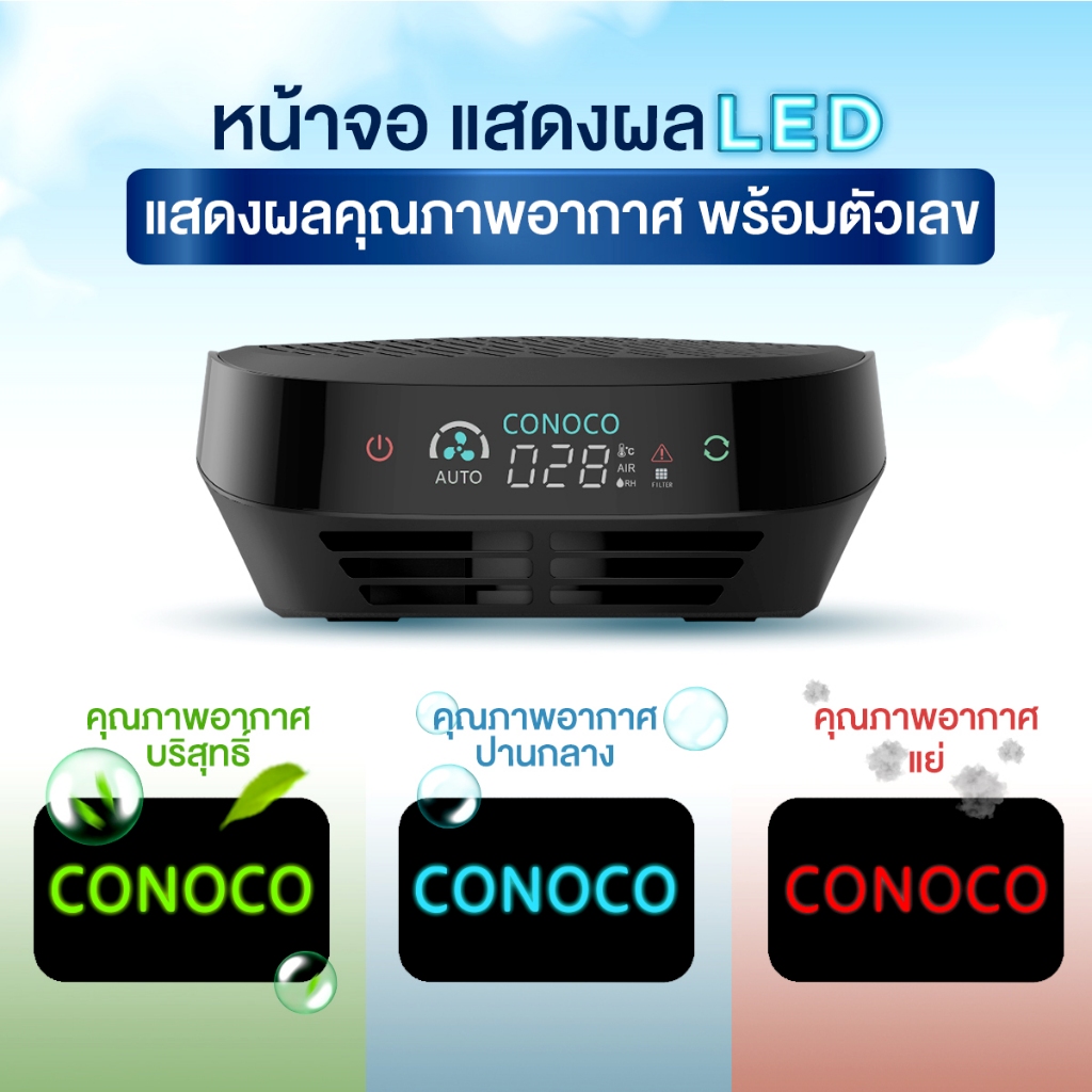CONOCO เครื่องฟอกอากาศในรถยนต์ C8 PRO | Shopee Thailand