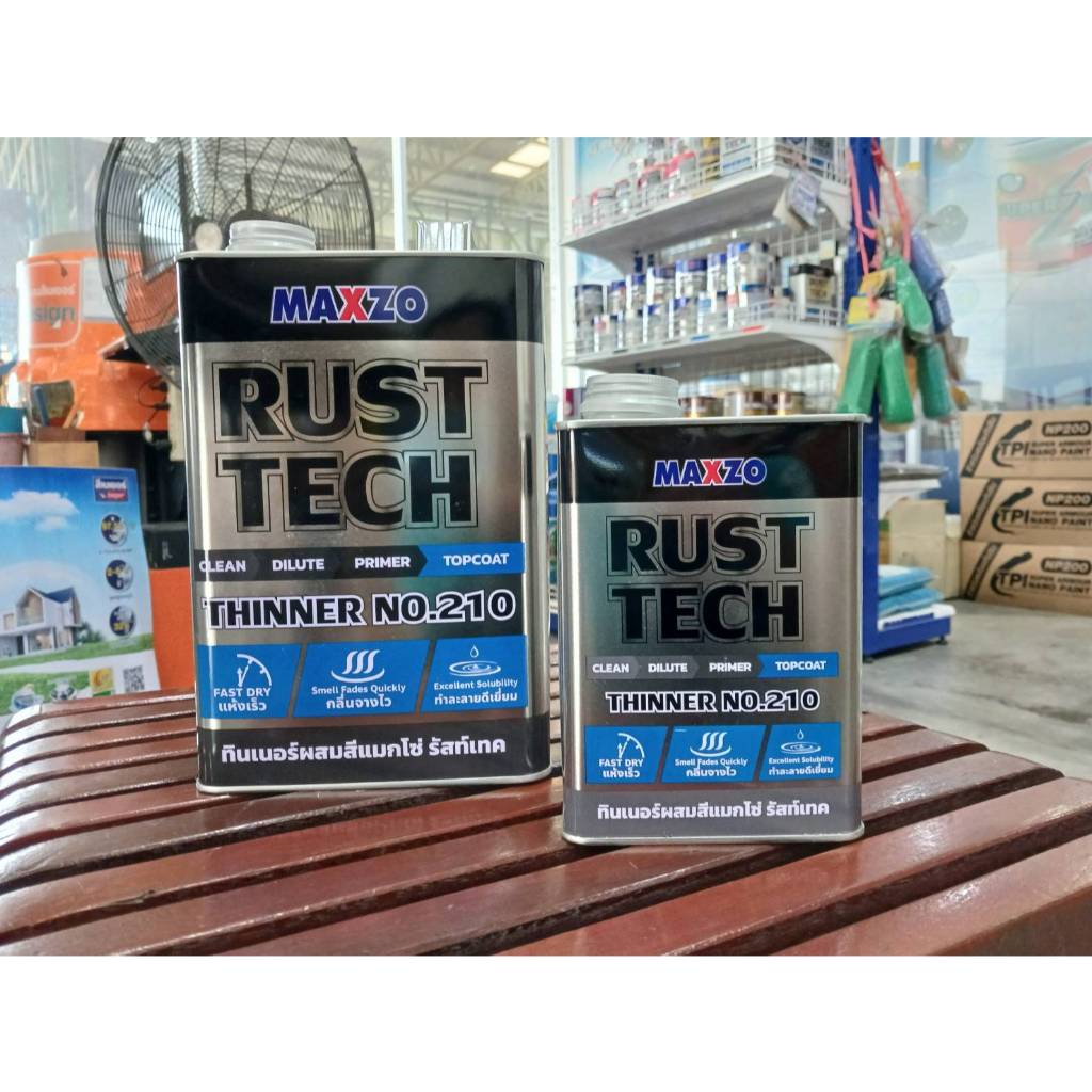 ทินเนอร์ Maxzo เบอร์ 210 สำหรับผสม สีน้ำมัน สีรองพื้นเหล็กชุบซิงค์ ...