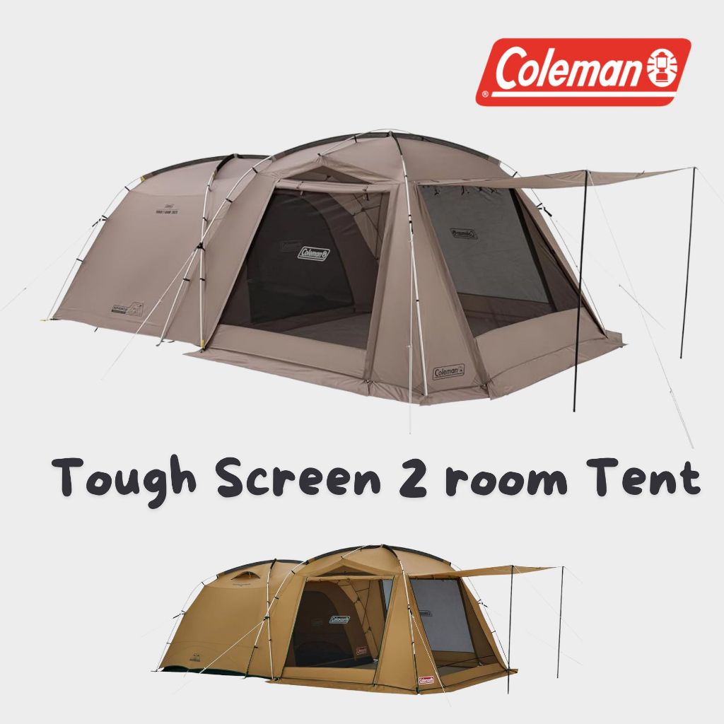 (พร้อมส่ง) เต็นท์ Coleman MDX Tent สีใหม่ (Greige) 3025 Tough Screen 2 Room for 4 Person ...