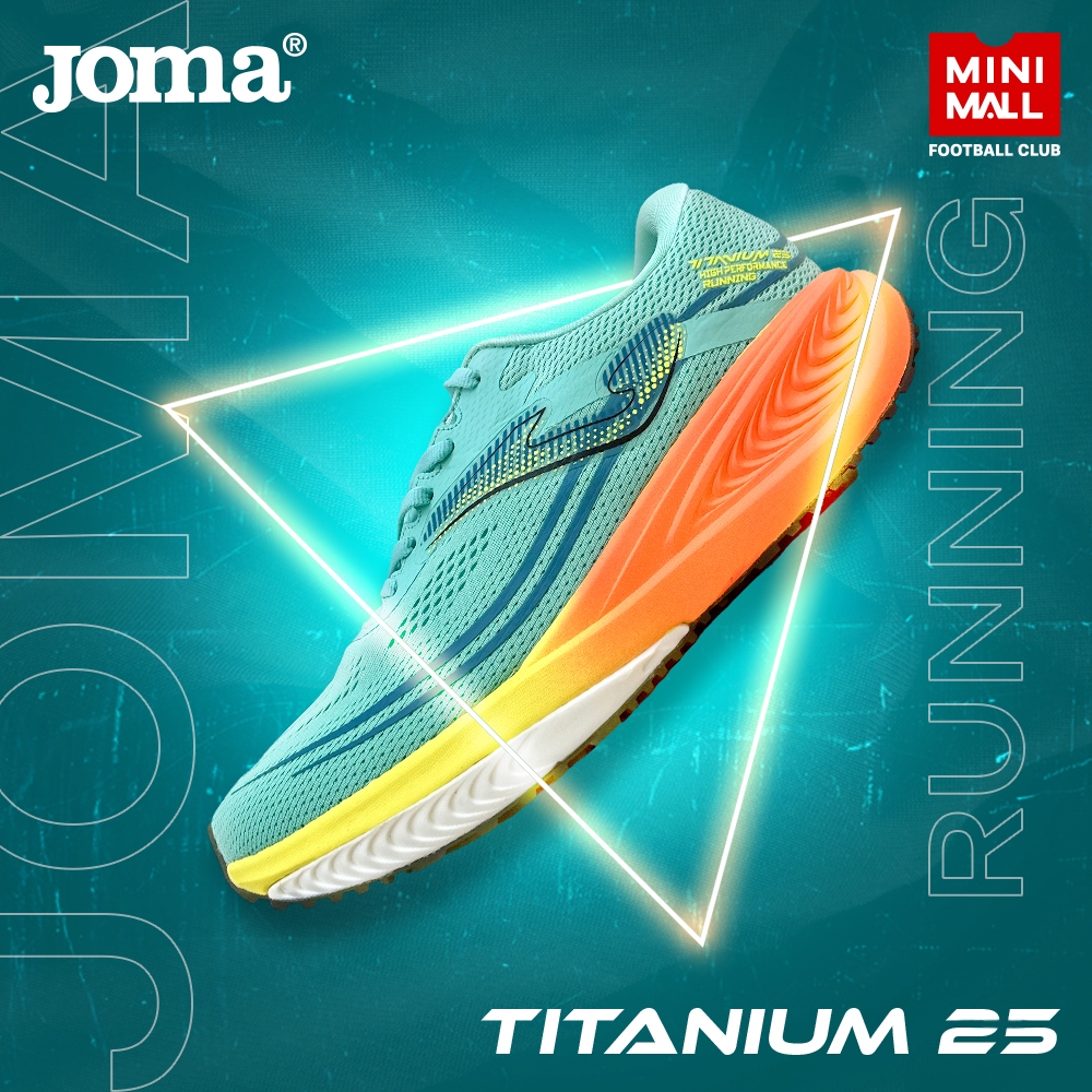 รองเท้าวิ่ง JOMA TITANIUM 2415 TURQUOISE ORANGE RUNNING SHOES ผ้าตาข่ายระบายอากาศ JOMA X MINI ...