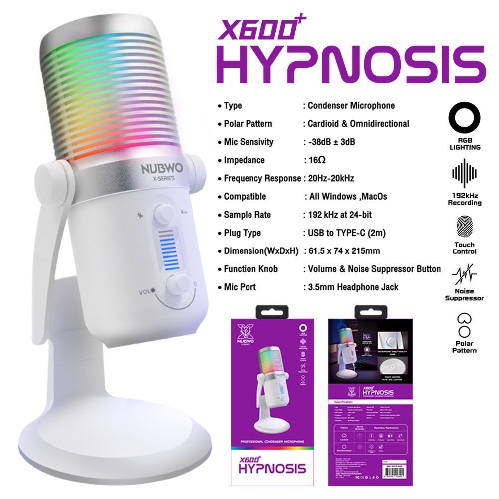 ไมค์คอม X600+ HYPNOSIS Professional Condenser Microphone เชื่อมต่อผ่าน ...