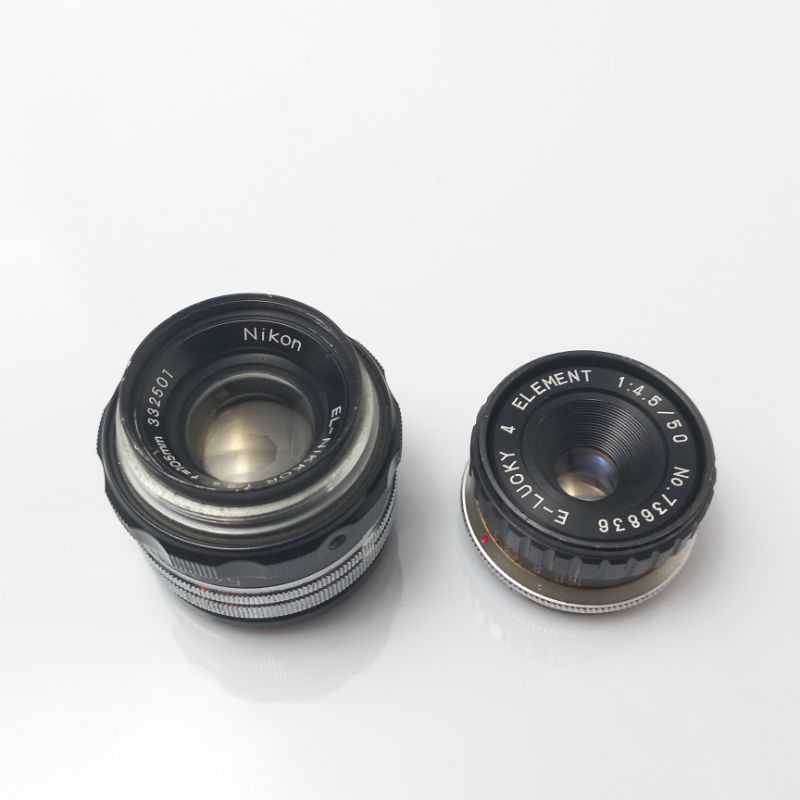 Enlarger lens m39 Nikon El 105mm 5.6 / E-Lucky 50mm 4.5 เลนส์อัดขยายภาพ ...