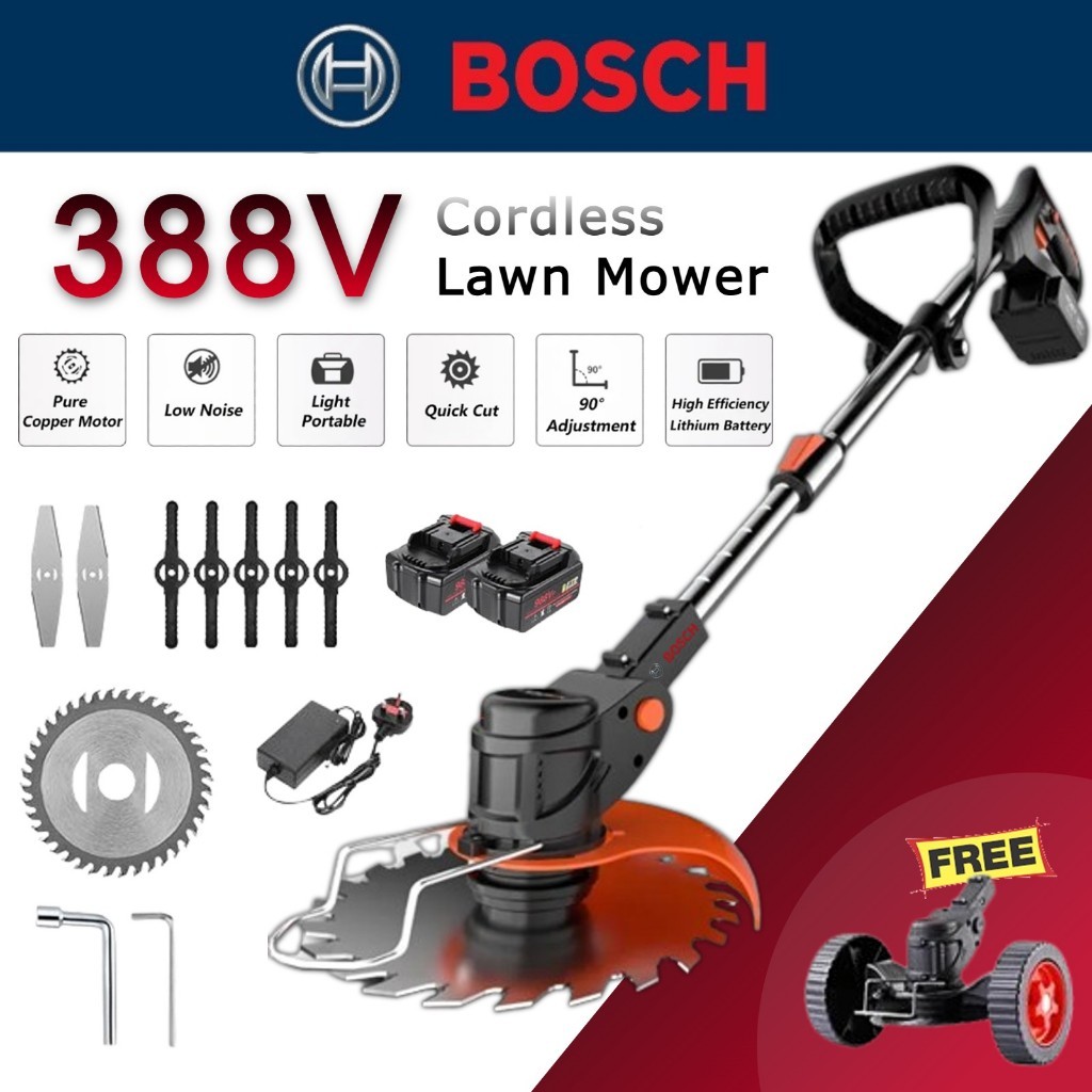เครื่องตัดหญ้าไร้สายไฟฟ้าทรงพลัง 388V แบตเตอรี่ลิเธียมแบบชาร์จได้ ...