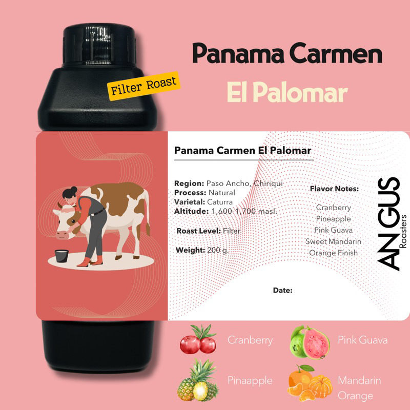 Angus Coffee Roasters เมล็ดกาแฟคั่ว Filter- Panama Carmen El Palomar ...