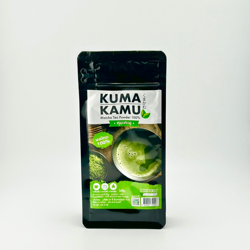 Kuma Kamu 100% Matcha Tea Powder 100 g. ผงมัทฉะ 100% ตรา คุมะคะมุ 100 ...