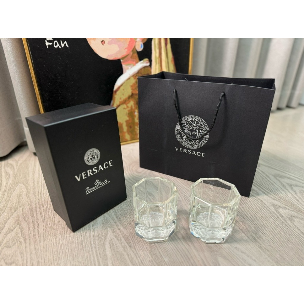Versace Gold Mine Medusa Fine Crystal Whisky glass gift box | Shopee ...
