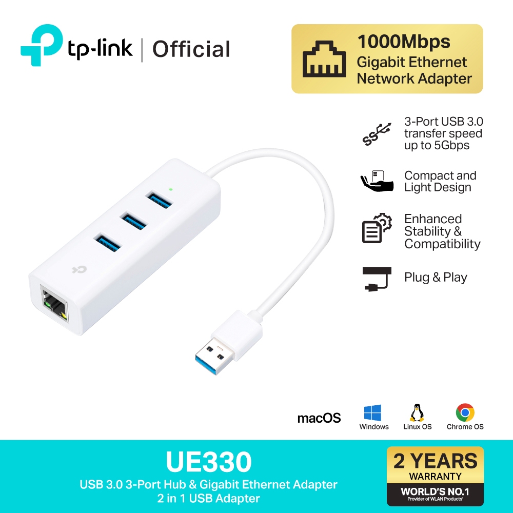 TP-Link UE330 (USB 3.0)/ UE330C (USB Type-C) ฮับยูเอสบี พร้อมพอร์ต ...