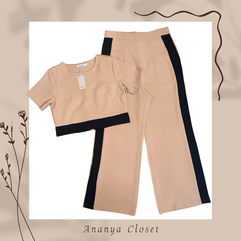 Canody Set ชุดเซตครอปทรูโทนแมทกางเกงเอวสูงAN259 | Shopee Thailand